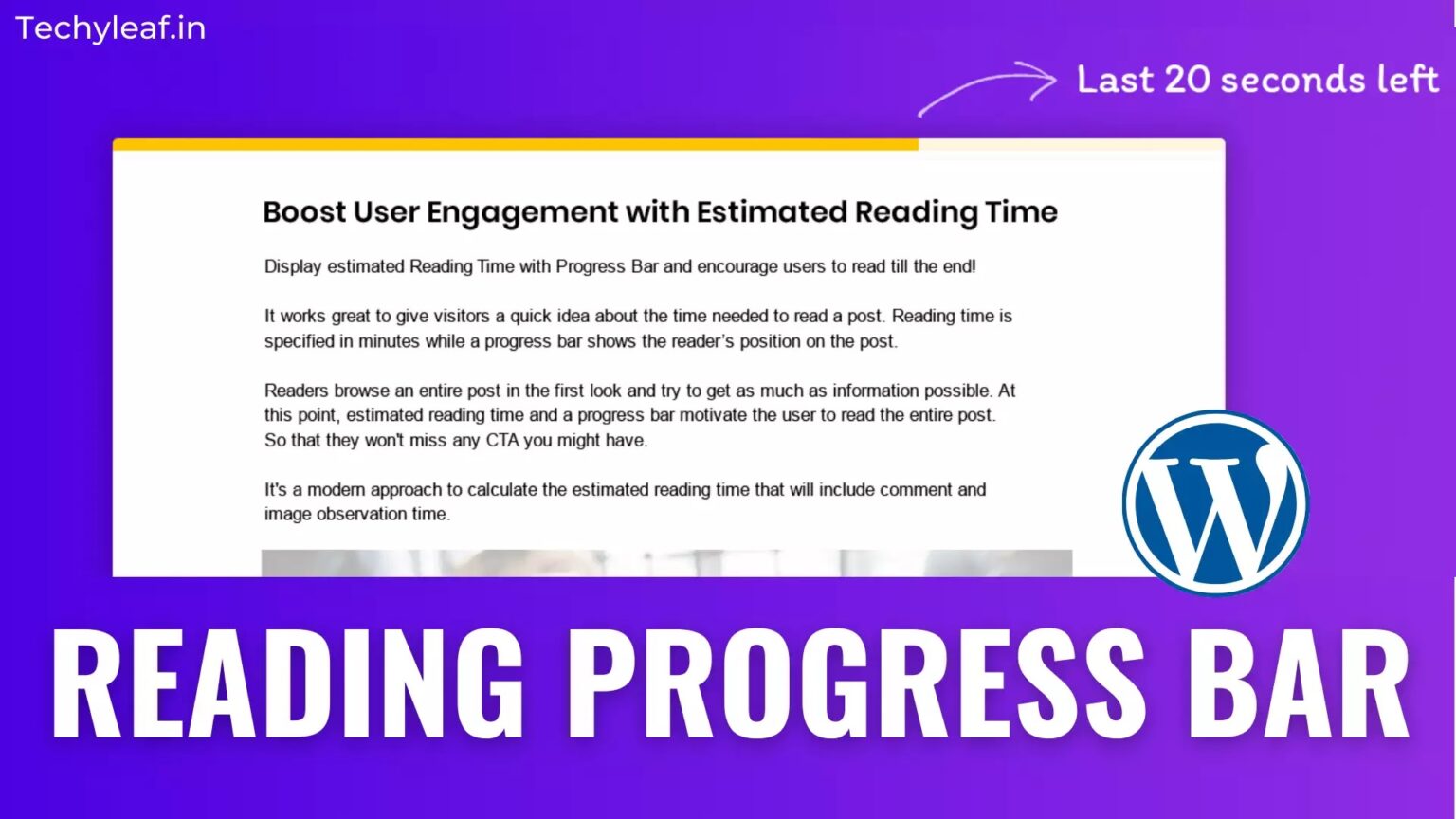 How To Add A Reading Progress Bar In Wordpress Without Plugin Techyleaf