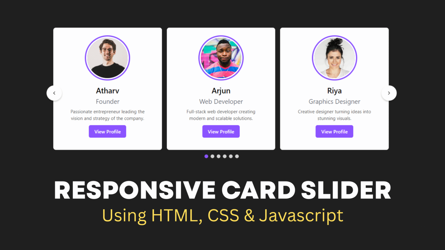 How To Create A Responsive Card Slider Using HTML, CSS & JavaScript - TechyLeaf